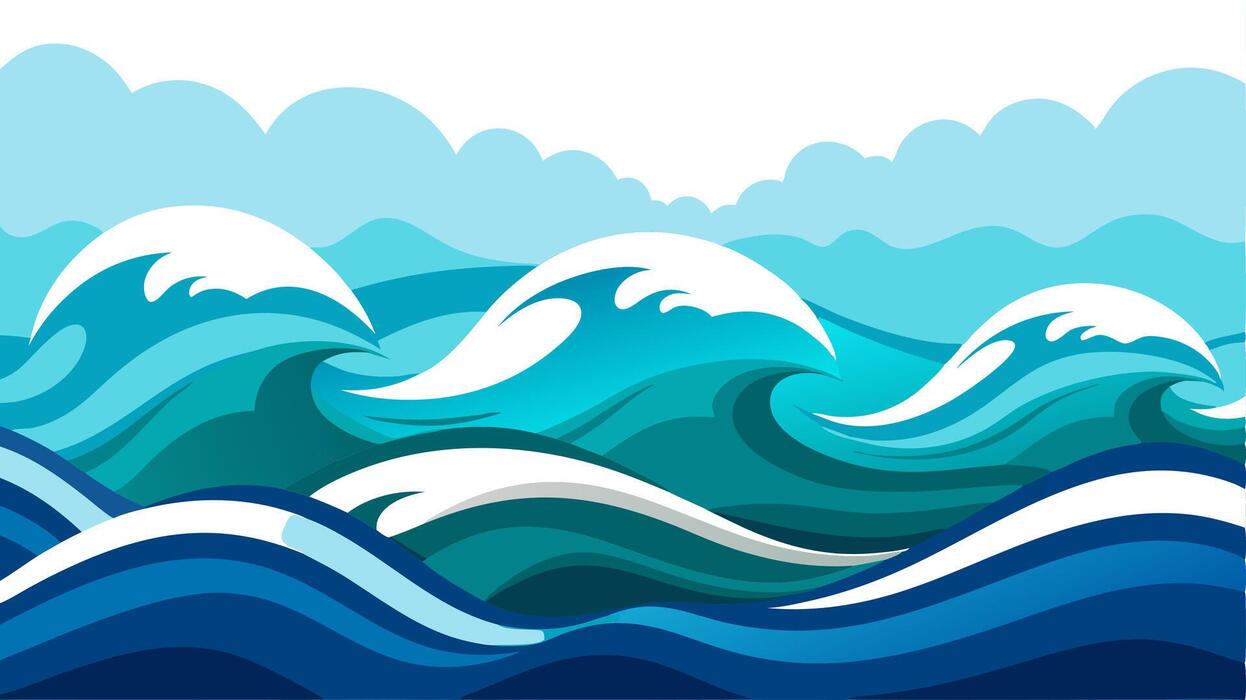 Ocean Waves Cartoon Vector Art, Icons, and Graphics for Free Download