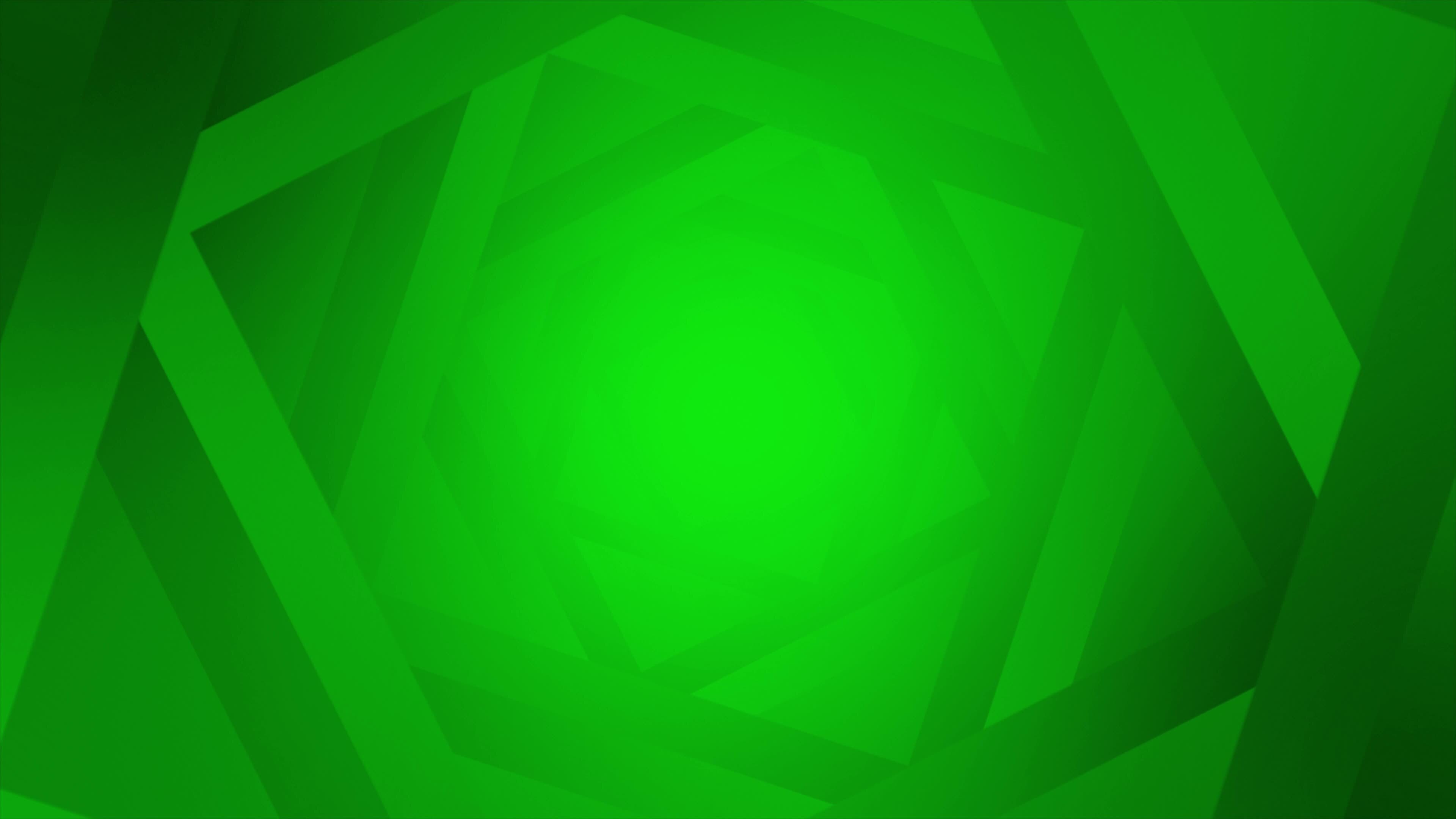 Green Color Rotating Multiple Square Shapes Geometrical Futuristic Dark