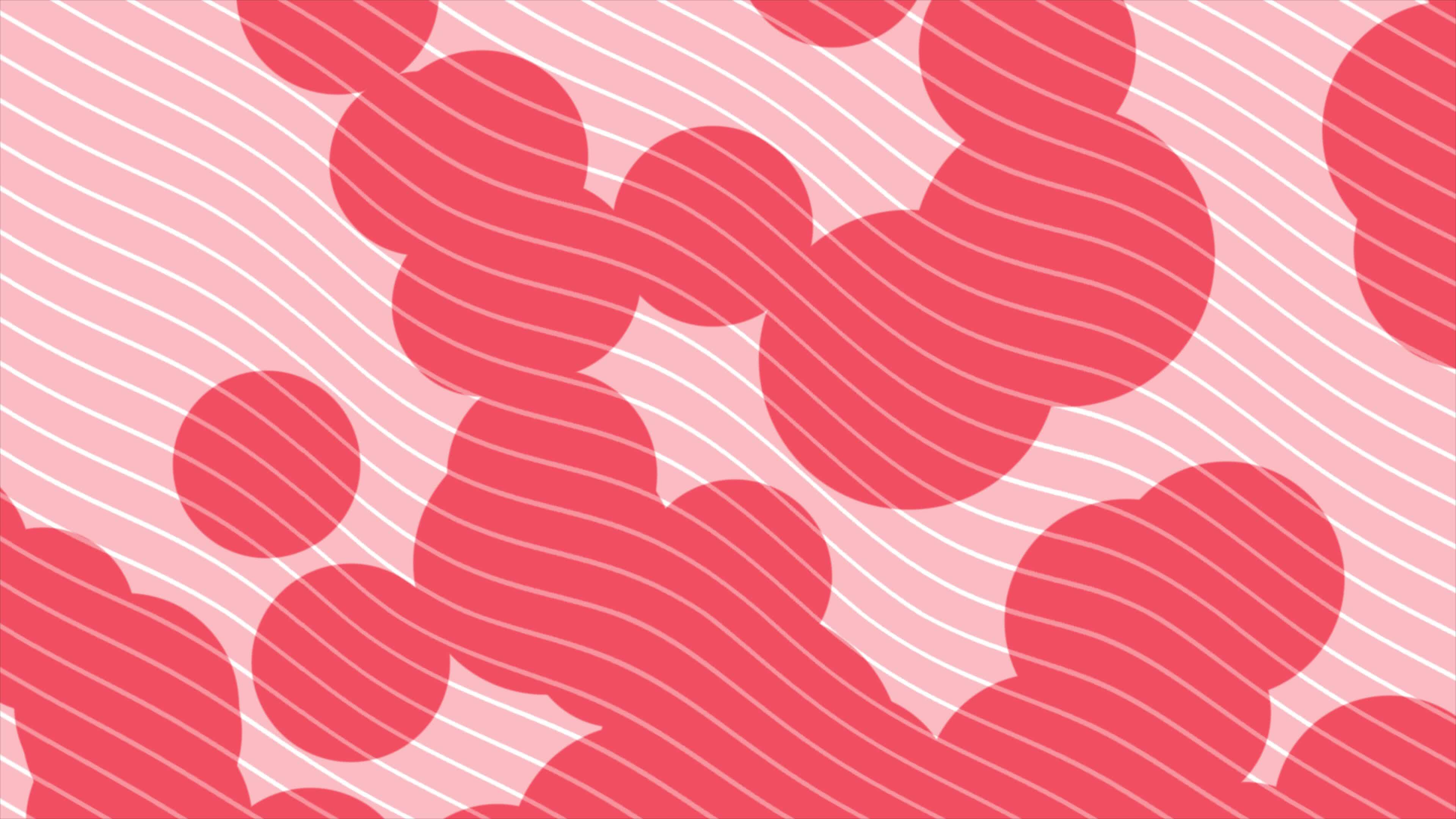 Red Color Wavy Pattern Repeating Lines With Floating Bubbles Loop Able