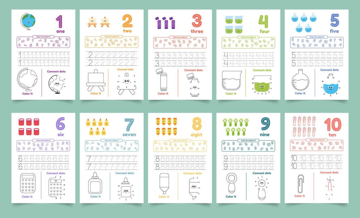 Numbers 1 10 Vector Art, Icons, and Graphics for Free Download