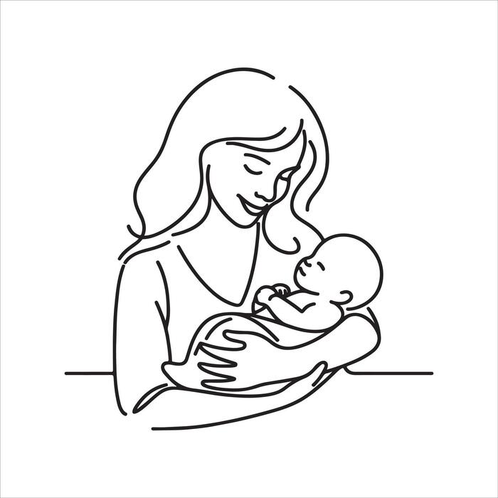 Mother And Baby Line Art Vector Art, Icons, and Graphics for Free Download