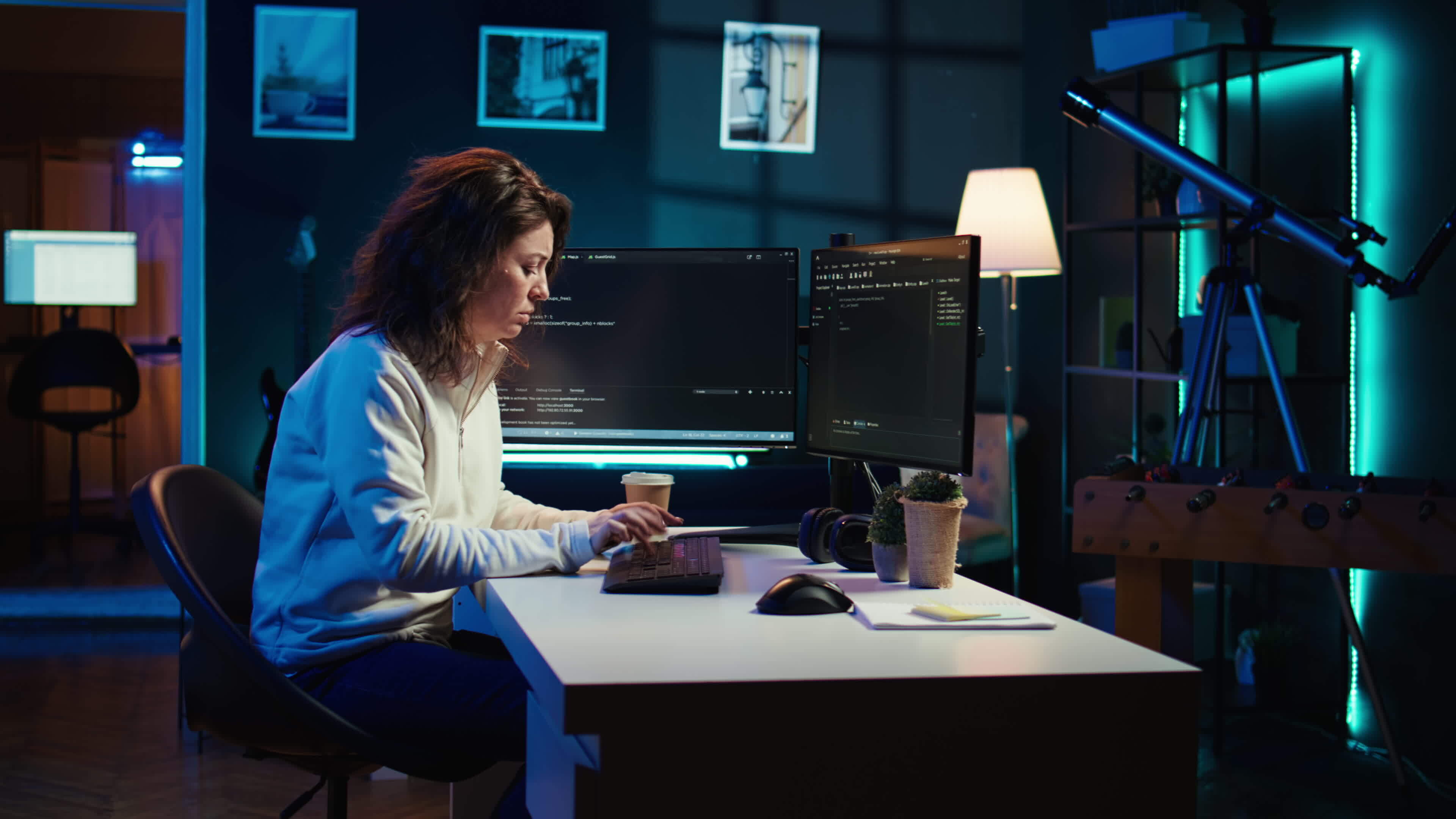 Tired woman hurting from too much stress accumulated while doing ...