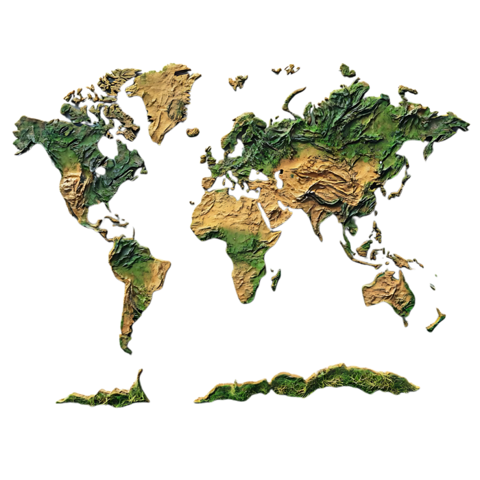 3d World Map Png Transparent Background