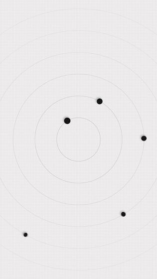 Minimalist Abstract Background With Black Spheres Orbiting On