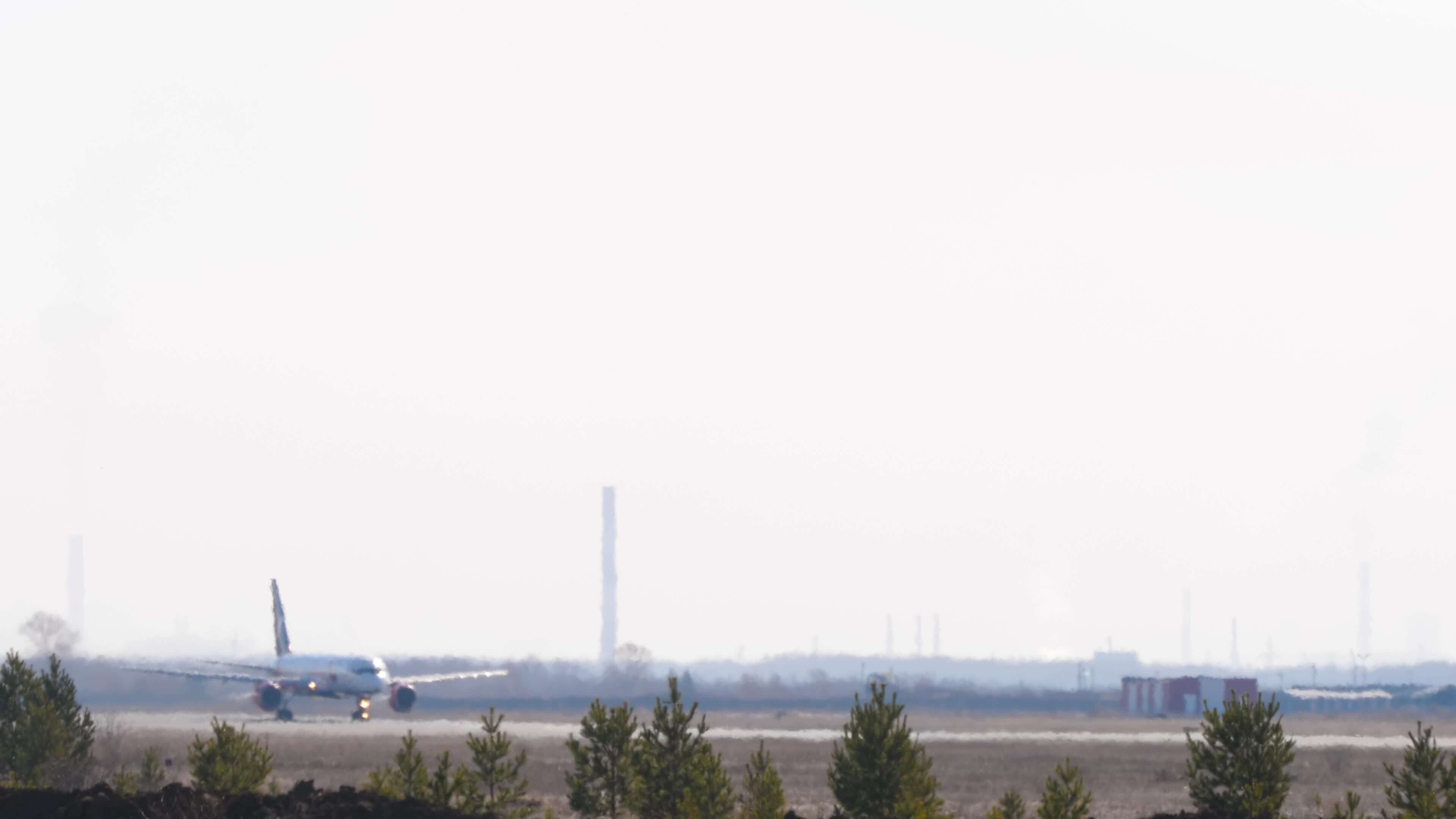 Footage of an aircraft with an unrecognizable livery accelerating for ...