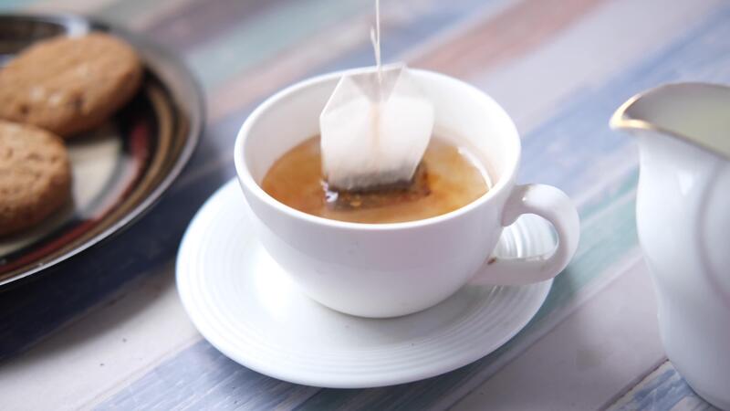 Tea bag in cup of tea 49851975 Stock Video at Vecteezy