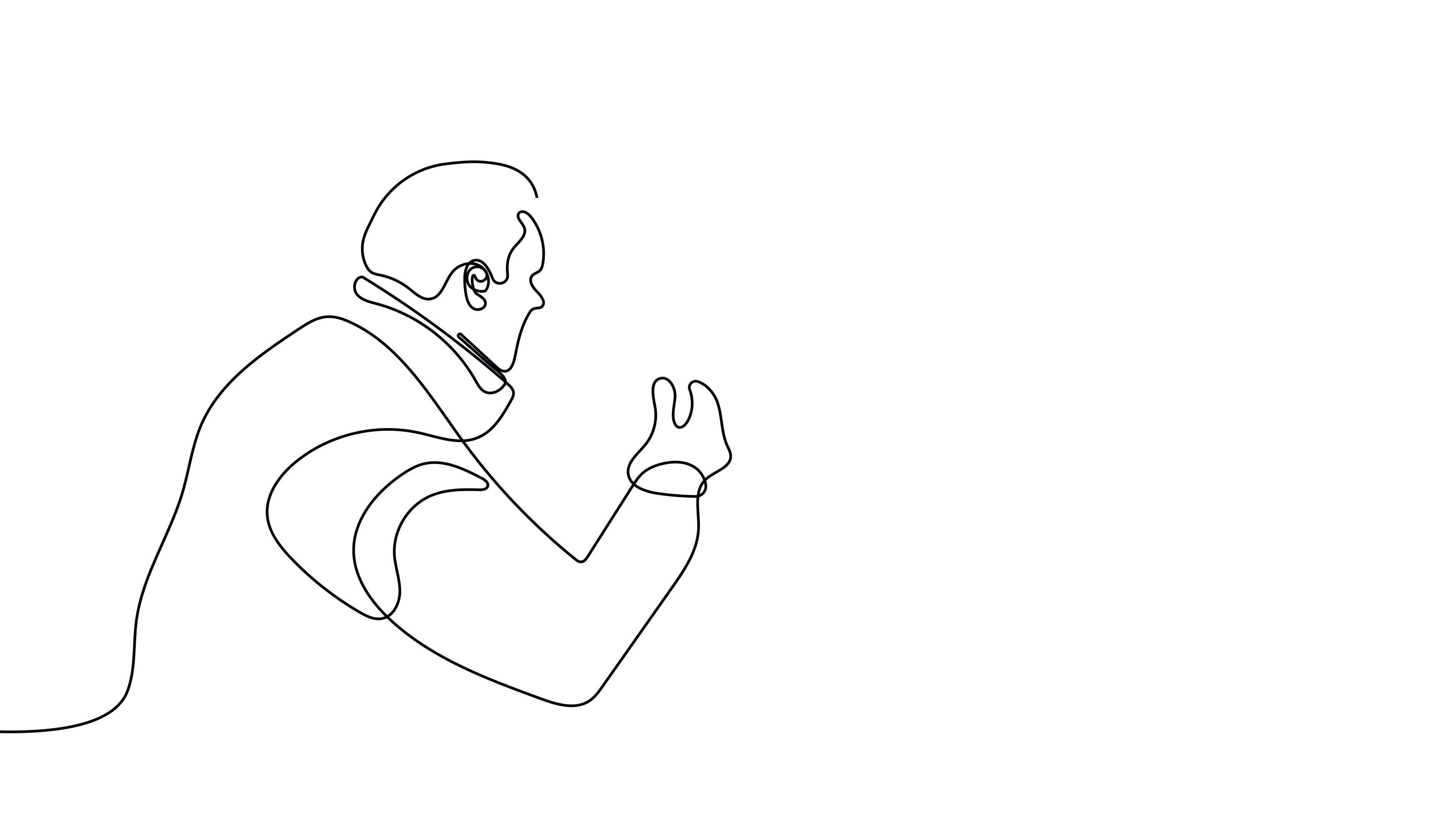 Animated drawing of continuous line draw architect meeting at ...