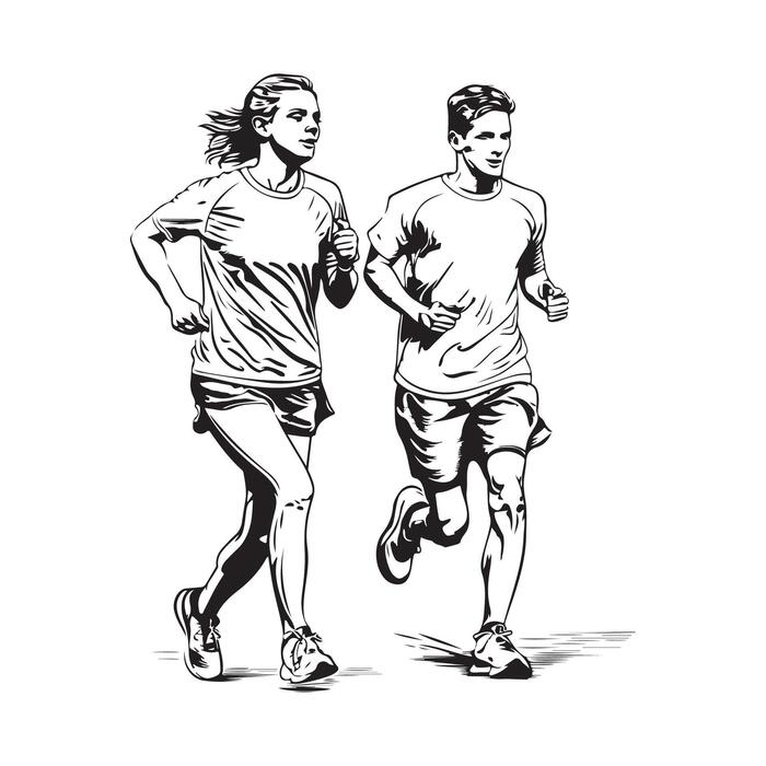 Couple Running Vector Art, Icons, and Graphics for Free Download