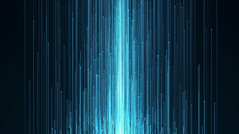 Abstract Digital Background With Glowing Neon Particles Flying Upward Movement Of A Stream Of