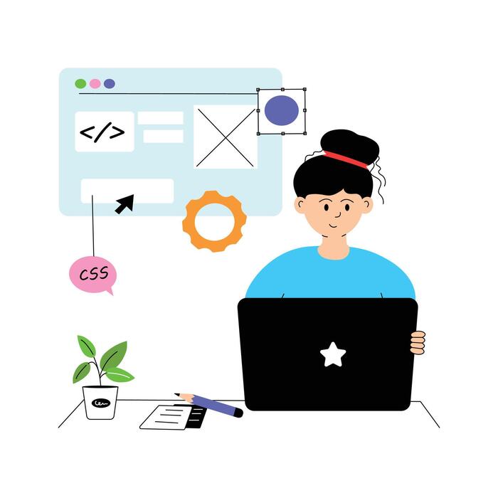Female Web Developer Vector Art, Icons, and Graphics for Free Download