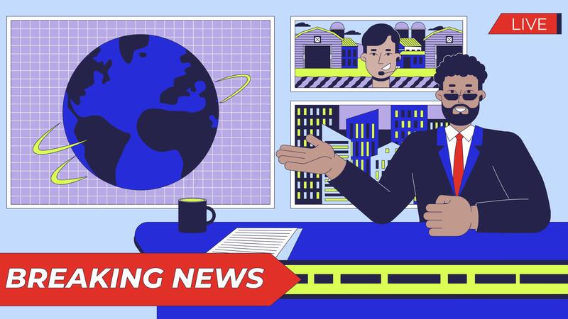 Cartoon news video store