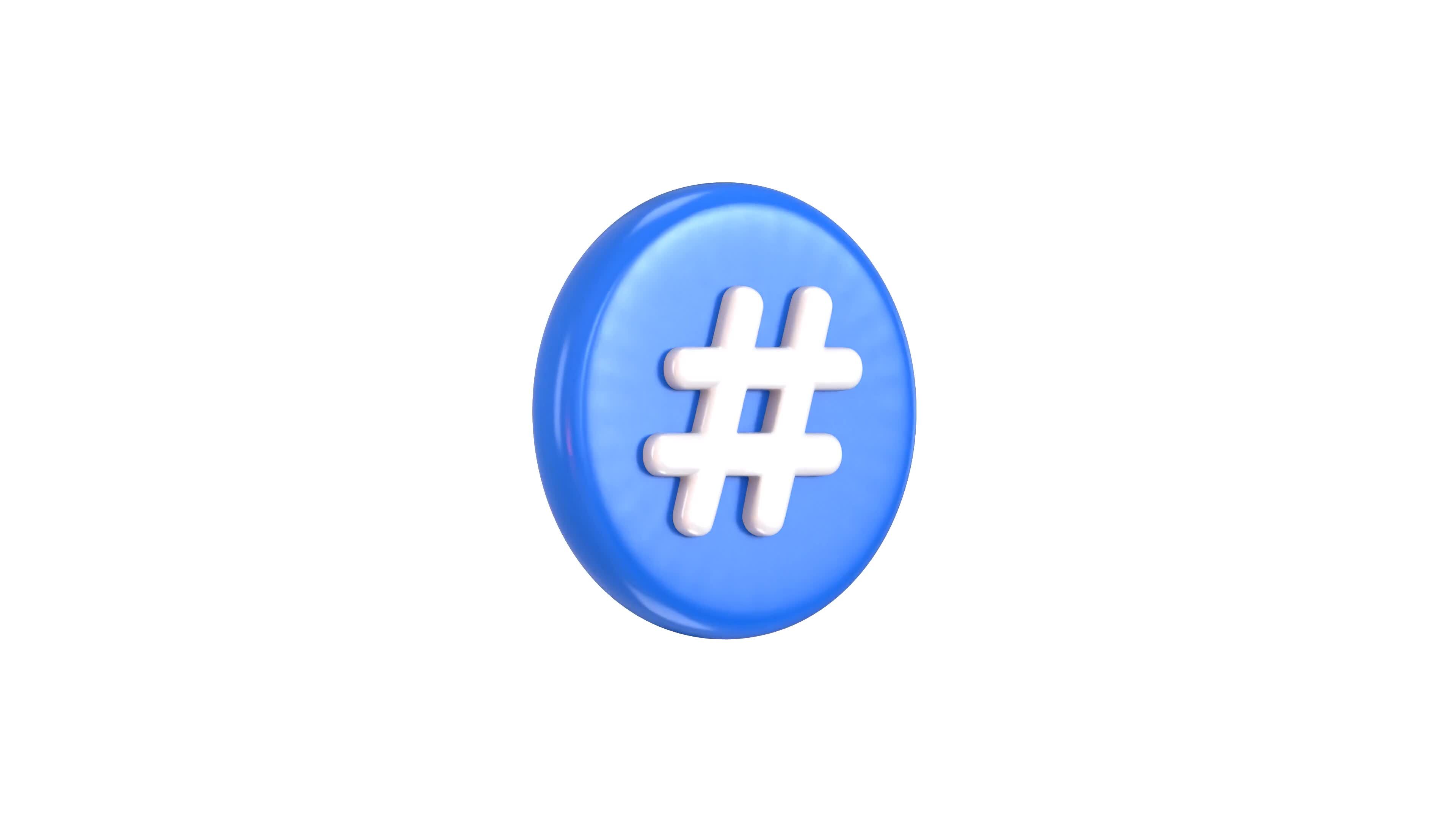 3D hashtag symbol on circle button social media icon animation 49989961 ... 3D hashtag symbol on circle button social media icon animation 49989961 ...