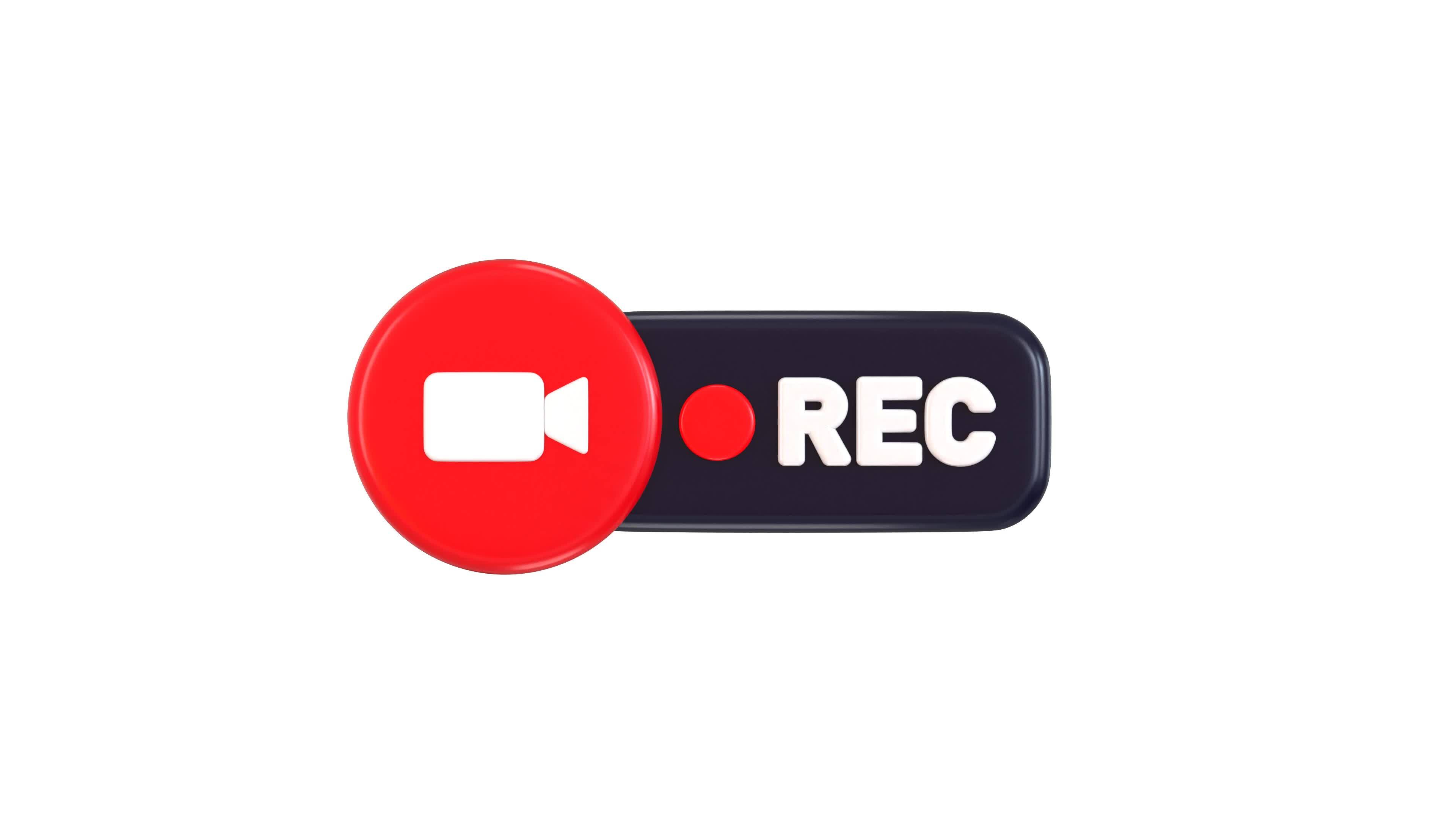 3d media recording icon animation 49989982 Stock Video at Vecteezy