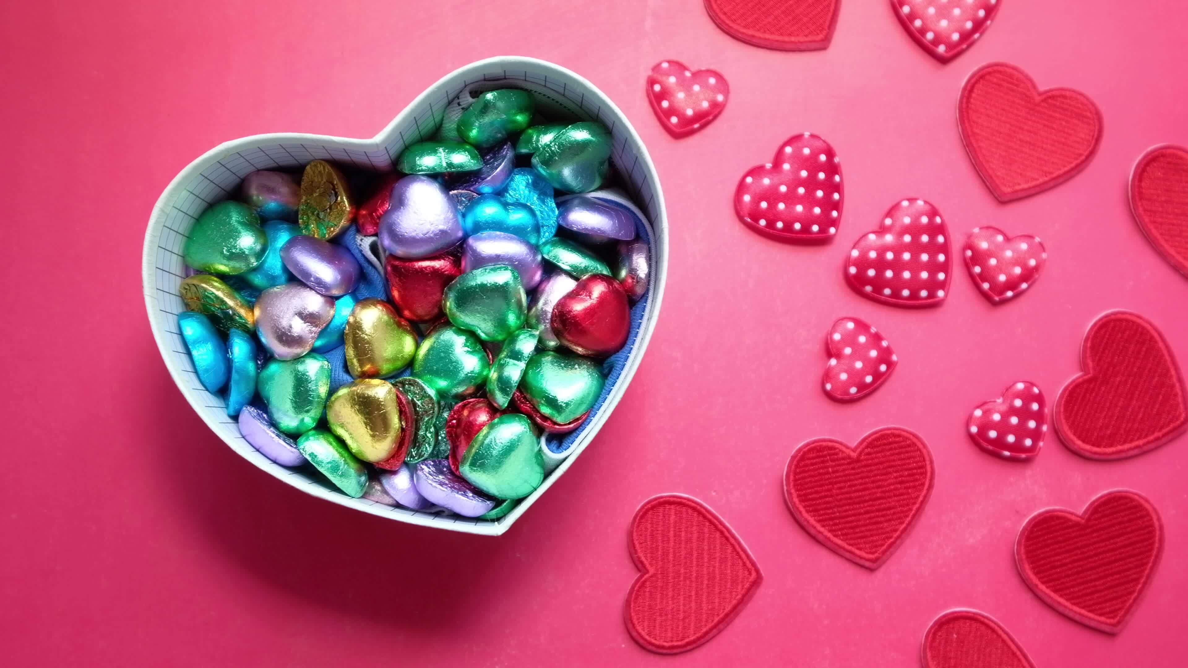 Valentine's day candy hearts 50022414 Stock Video at Vecteezy