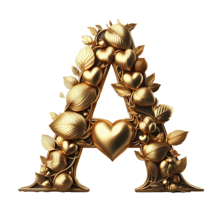 Gold Alphabet Letters PNGs for Free Download