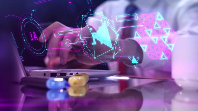 Virtual augmented reality panel with artificial intelligence. 50069737 Stock Video at Vecteezy