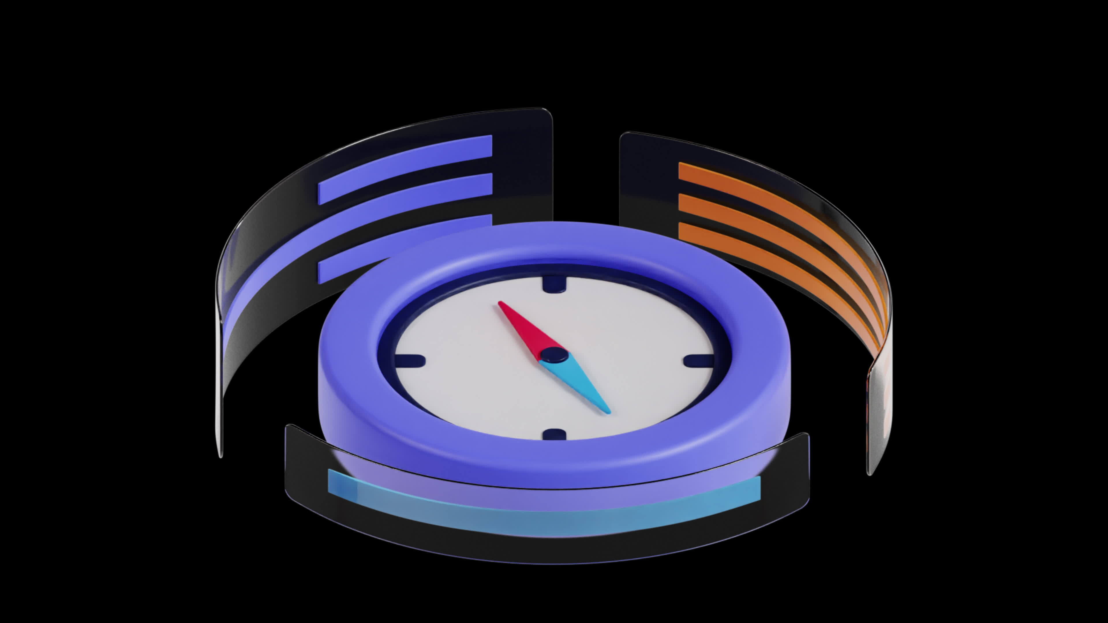 3D Animation of Digital Compass on Alpha Channel 50069740 Stock Video ...