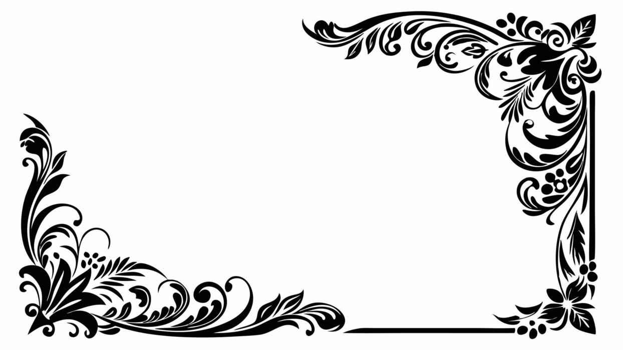 Flower Frame Vector Black And White Free