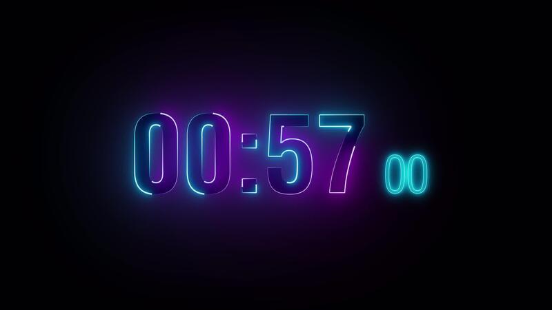 60 Second Neon Countdown Timer 50206194 Stock Video At Vecteezy