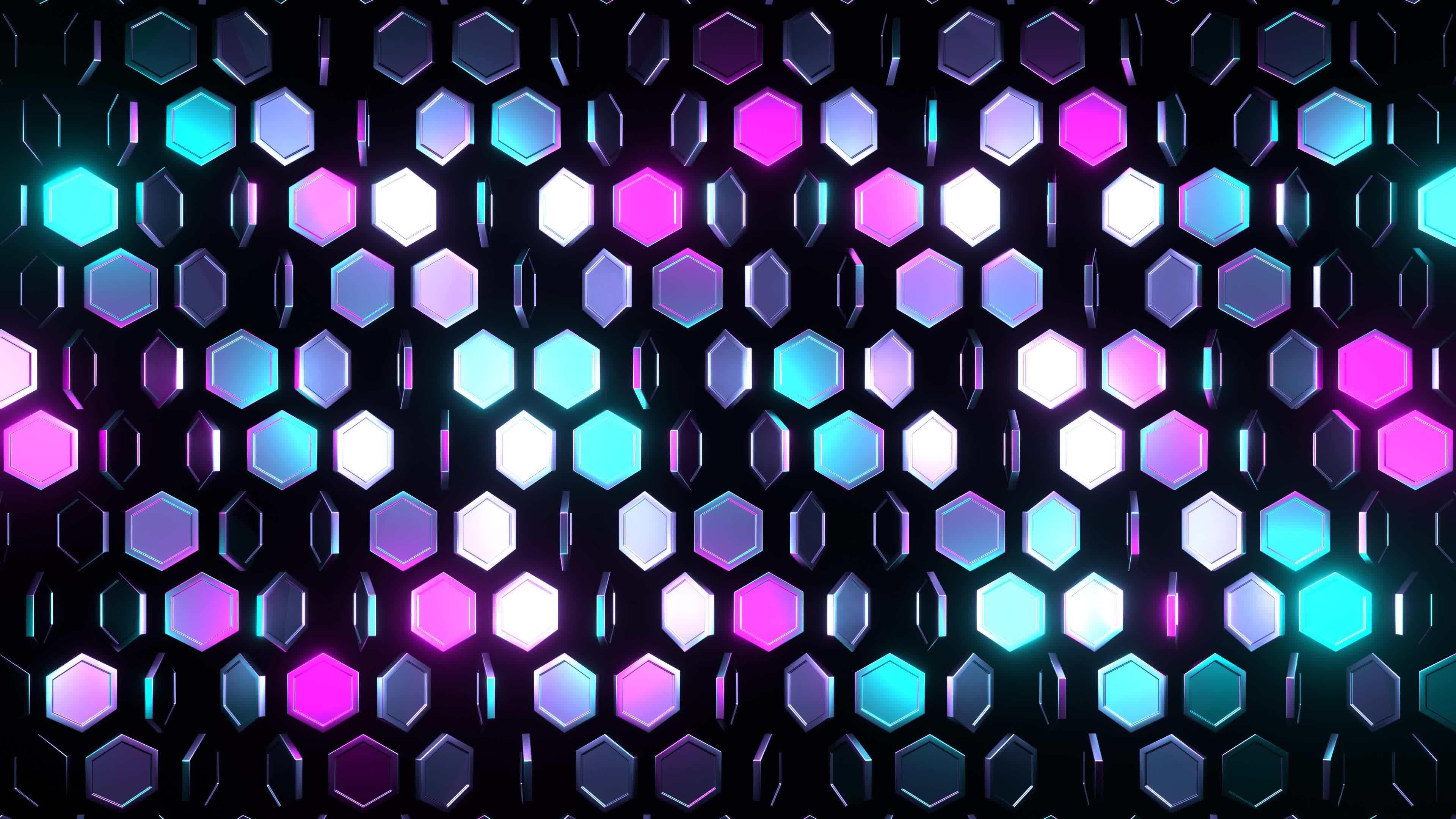 Cyan and Pink Abstract Hexagons Rotation Background VJ Loop in 4K 50206240 Stock Video at Vecteezy