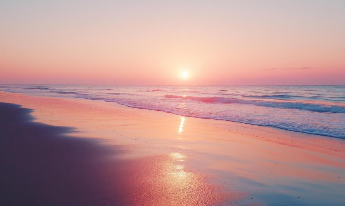 Beach Pink Sunset Stock Photos, Images and Backgrounds for Free Download