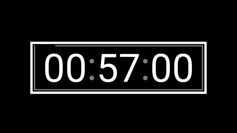 1 Minute Countdown Timer Digital Clock On Black Background Suitable For