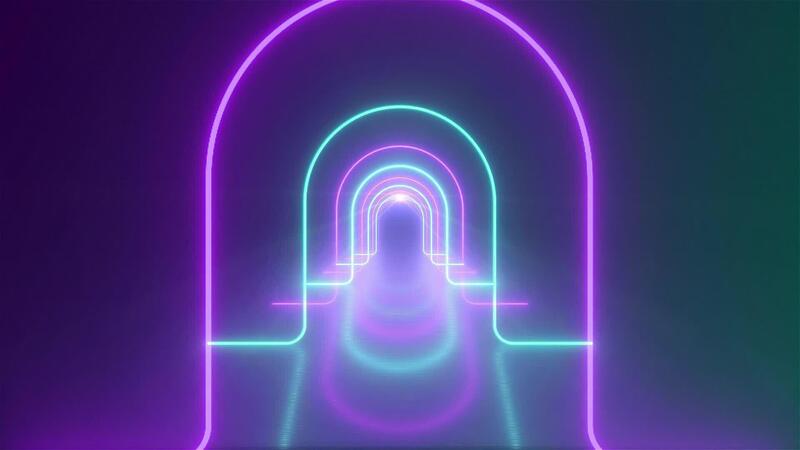 Neon Arc Infinite Tunnel Loop Motion Background 50438817 Stock Video at Vecteezy