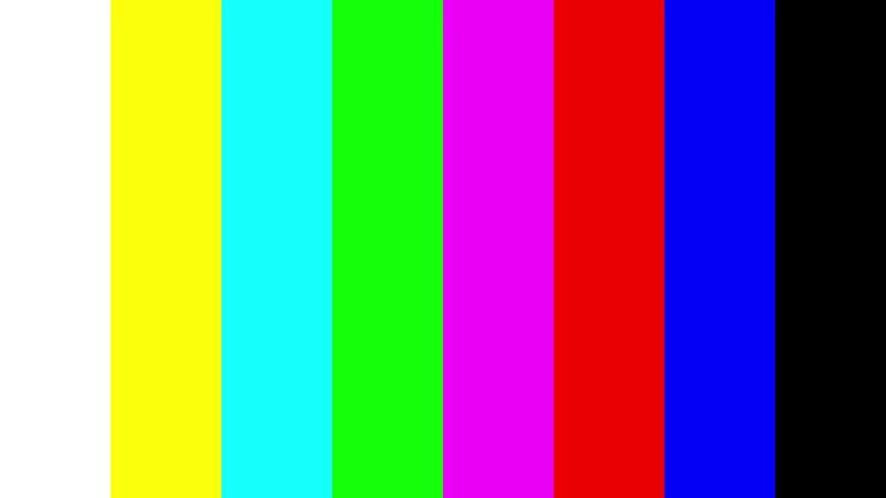 Color bars on a TV monitor without signal. Noisy and distorted. Not ...