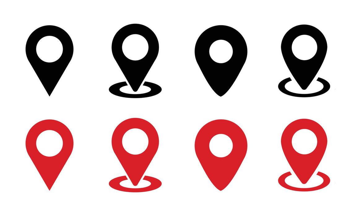 Location Icon Set Vector Art, Icons, and Graphics for Free Download