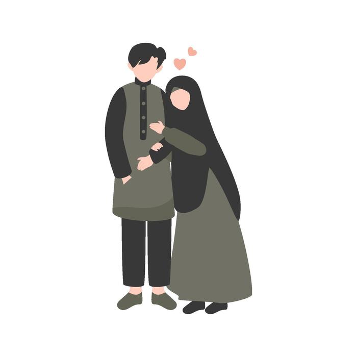 Romantic Muslim Couple Vector Art, Icons, and Graphics for Free Download