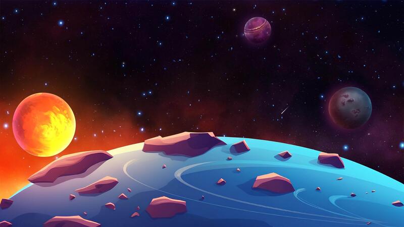 Animated Animated Universe With Planet