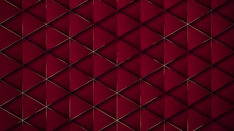 4k Abstract luxury geometric background with gold metallic lines. Red background with gold ...