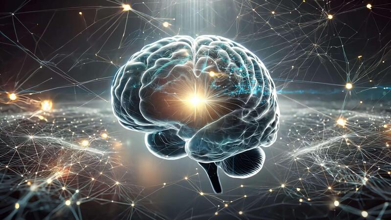 Illuminated Brain Connected To A Neural Network 50600600 Stock Video At