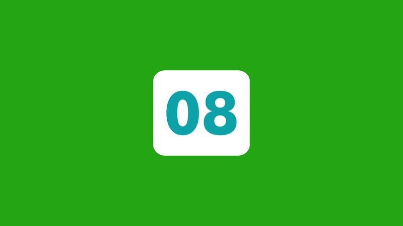 10 Second Animation Timer. Countdown Timer 10 Seconds Animation From 10 to 0 Seconds Green ...