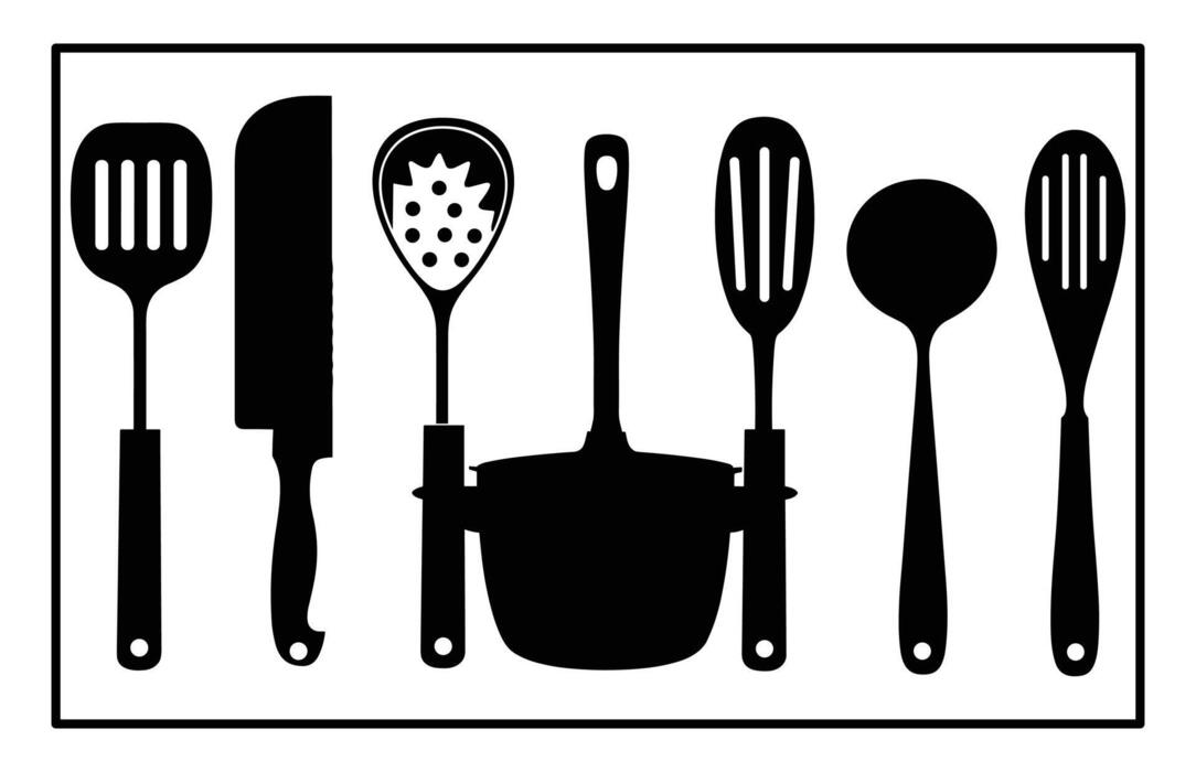 Kitchen Tools Silhouette Vector Art, Icons, and Graphics for Free Download