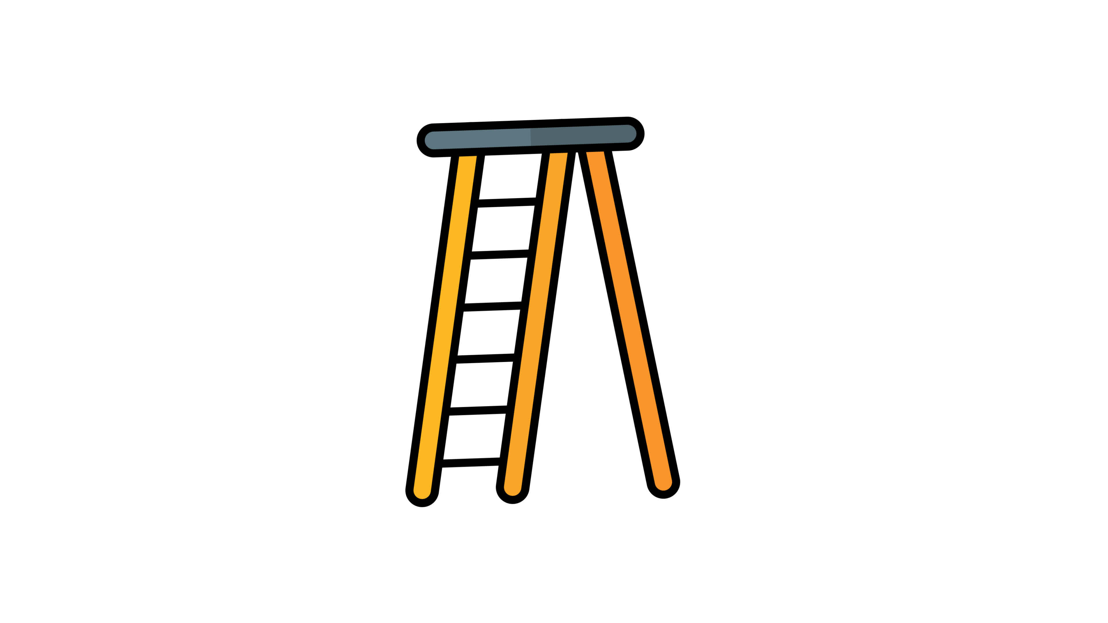 Wooden ladder animation with six rungs and a top rail. Ideal for DIY, home improvement ...