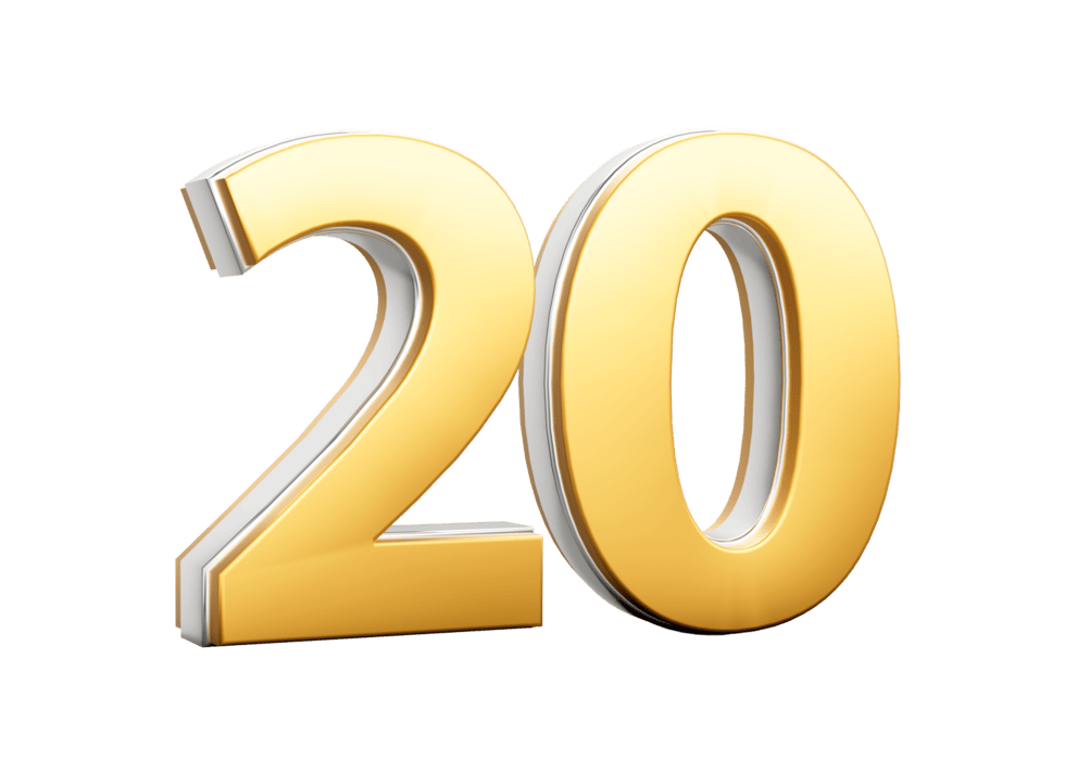 Number 20 PNGs for Free Download