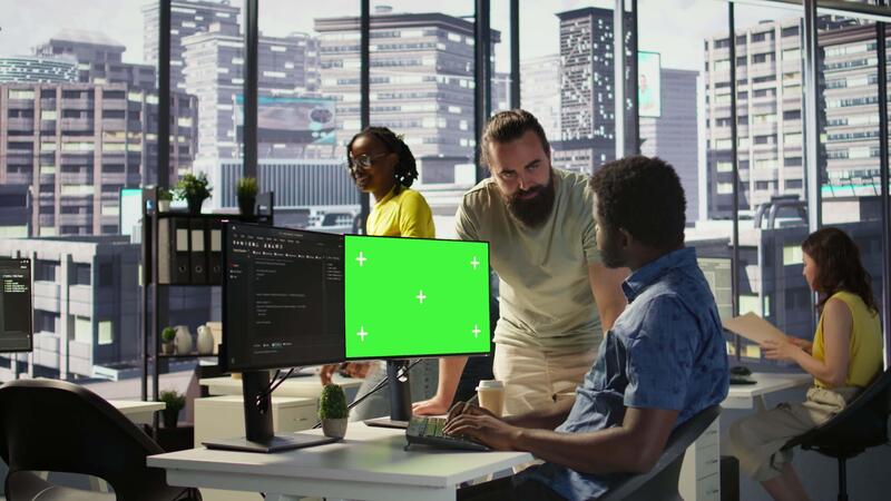 System Administrator Does Software Debugging On Isolated Screen Pc