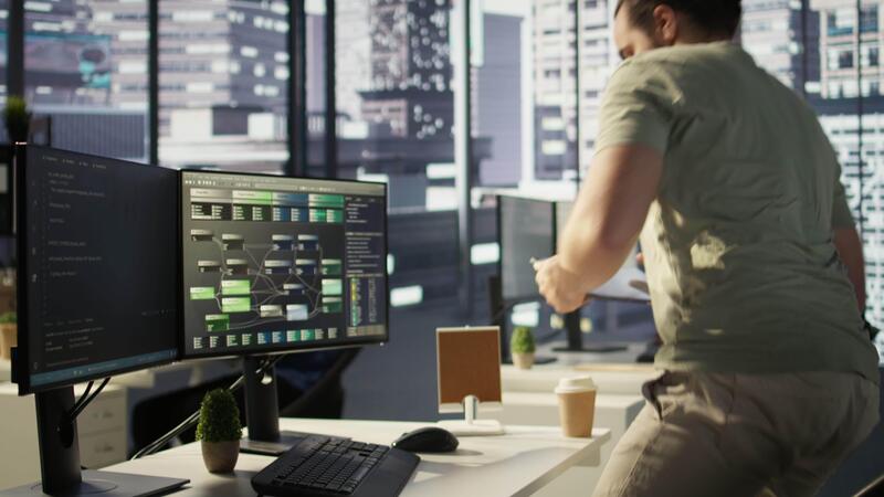 Programmer developing machine learning APIs solving complex problems ... Programmer developing machine learning APIs solving complex problems ...