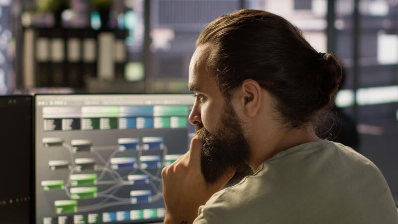 System Administrator Working With Machine Learning Artificial