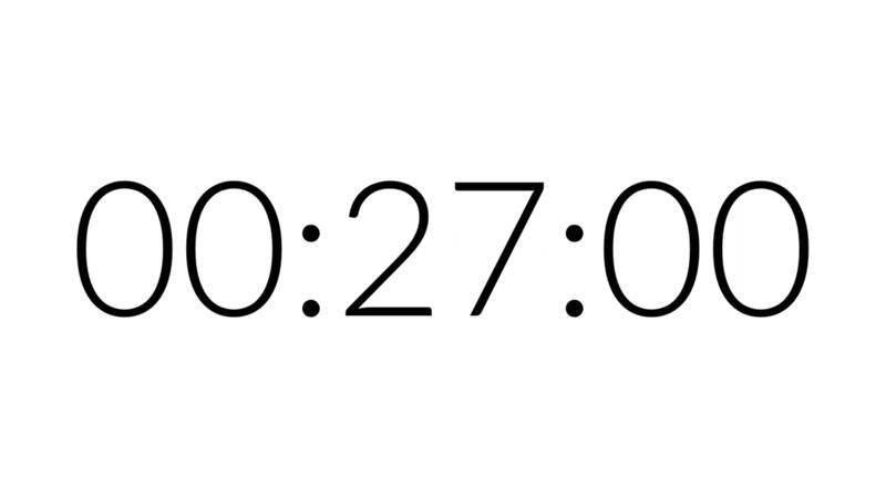 30 Seconds Digital Clock Countdown Timer Animation On White Screen