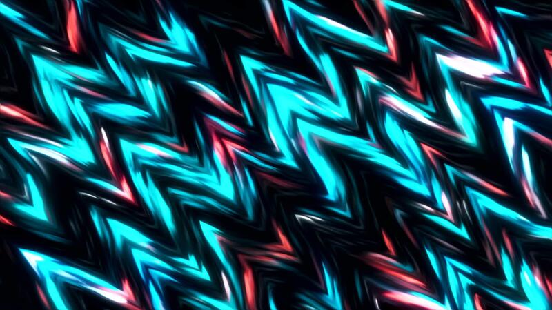 Dark background with bright triangles. Motion. Bright iridescent triangular lines in animation ...