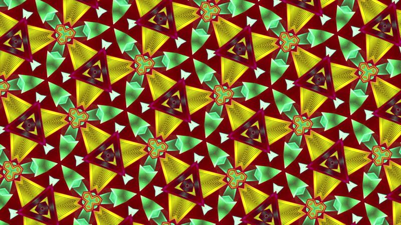 Shimmering geometric pattern in style of kaleidoscope. Motion. Kaleidoscopic pattern flickers ...