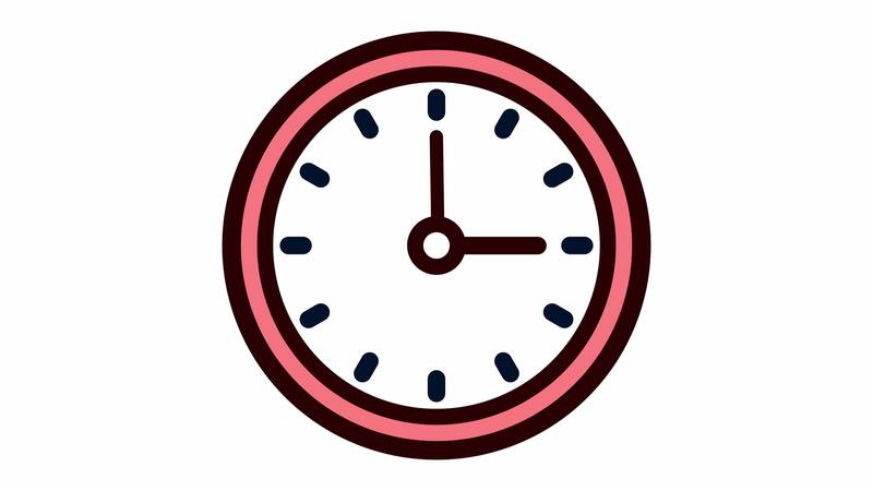 Clock with moving arrows. Animated in 12h loop. Wall Clock time lapse ...