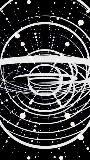 Abstract Background With White Narrow Lines And Dots Moving On Black Background Monochrome