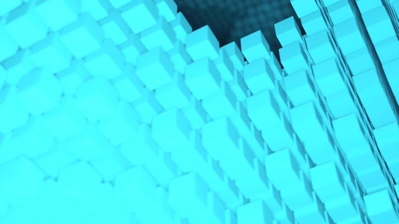 Abstract 3d Structure Of Neon Cubes Formations Flowing On A Black Background Design Waving