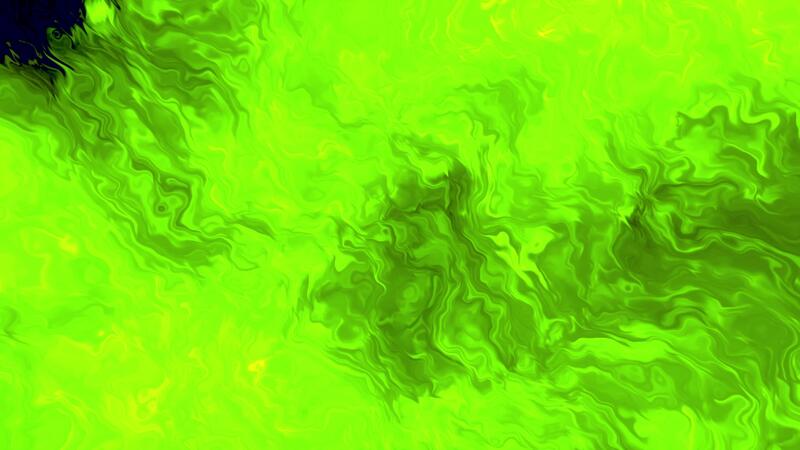 Liquid green background with distortion. Motion. Matrix system fluid in ...