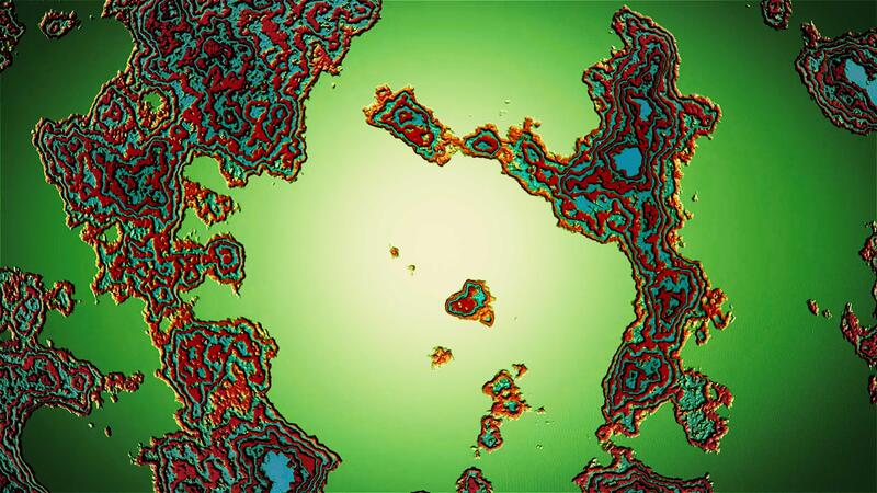 Abstract visualization of microorganisms under microscope. Motion. Viruses under microscope ...