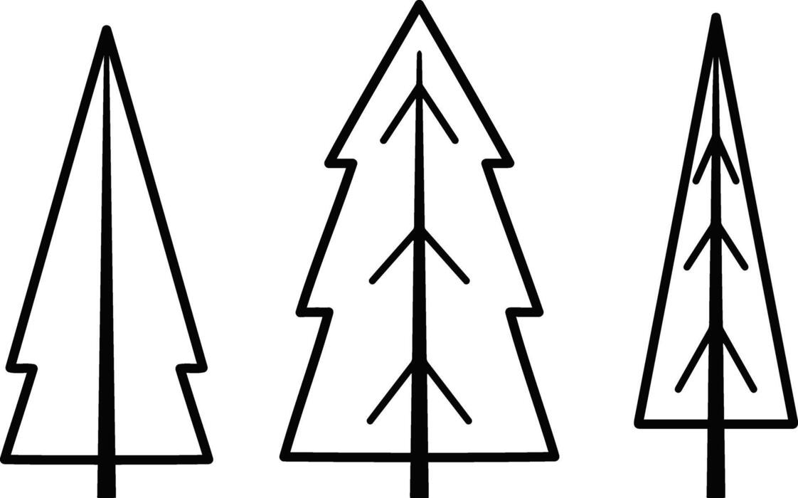 Pine Tree Line Vector Art, Icons, and Graphics for Free Download