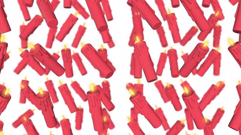 Red Color Candles Falling on a White Background. Burning Candles 3D Animation. 4K 51279105 Stock ...